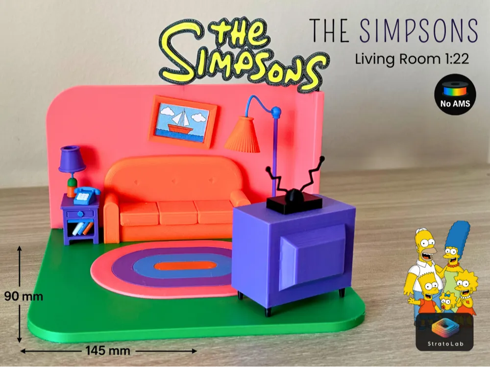 The Simpsons Living Room by StratoLab MakerWorld: Download Free 3D Models