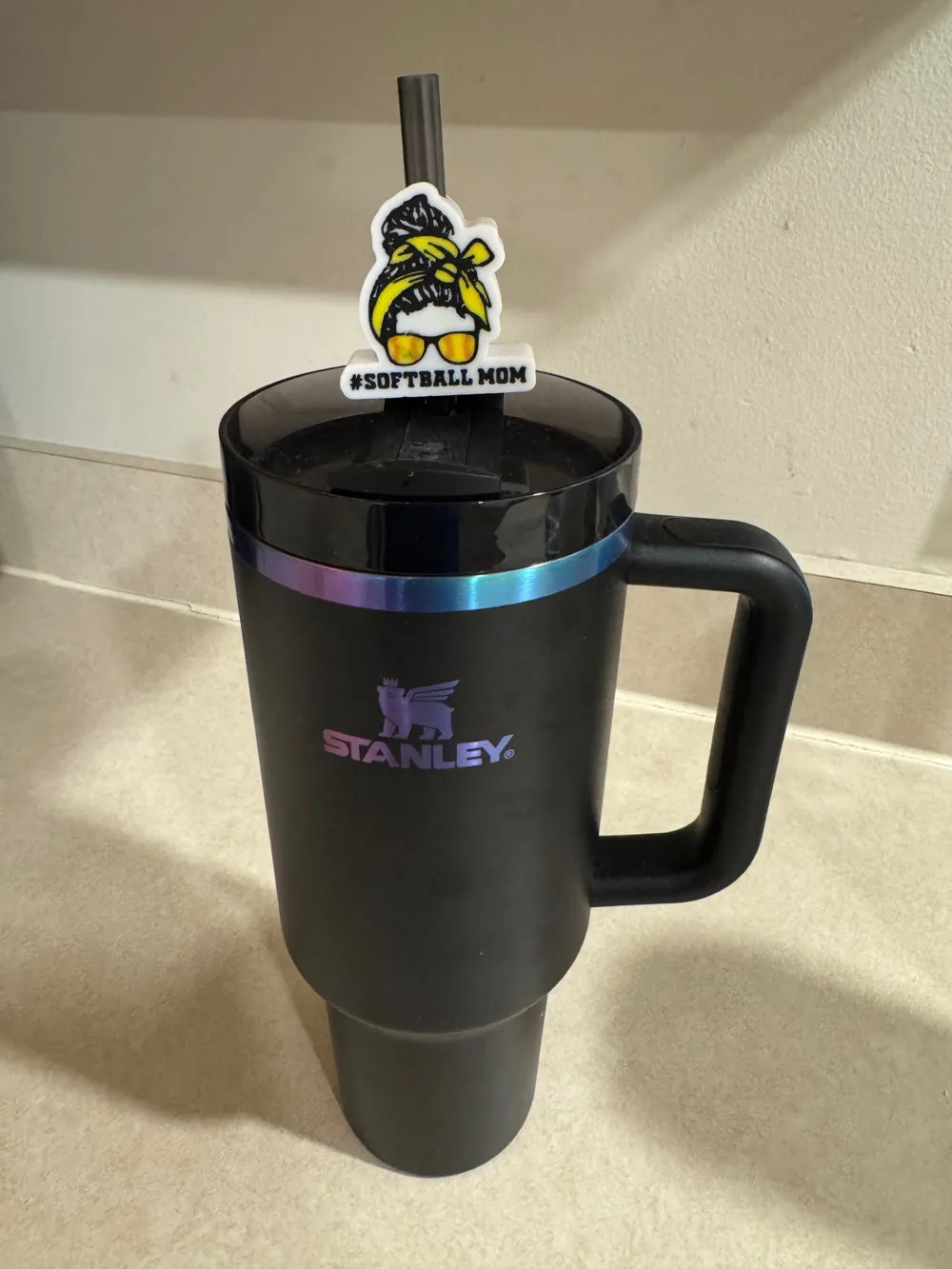 Softball Mom Stanley Cup Straw Topper - Free 3D Print Model - MakerWorld