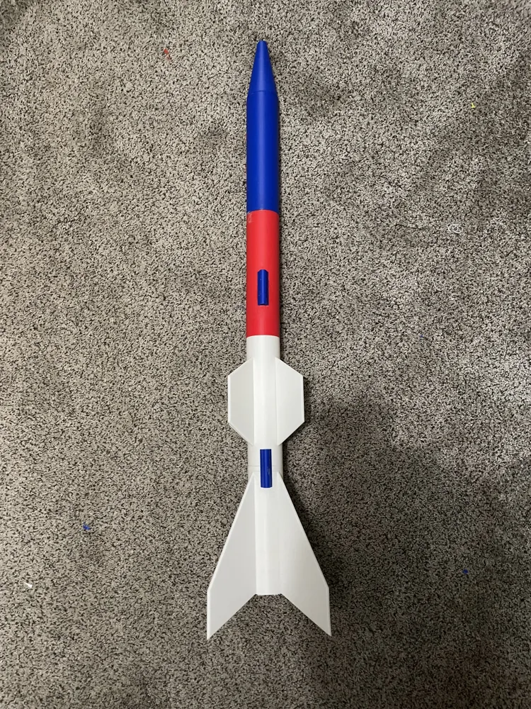 Red white and blue rocket - Free 3D Print Model - MakerWorld