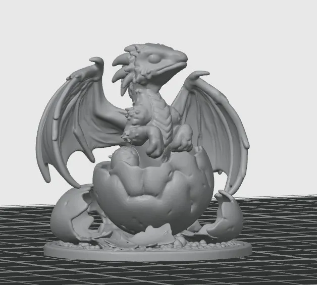 Dragon Hatchling Emerging from Egg DnD etc by Redsing_ART MakerWorld: Download Free 3D Models