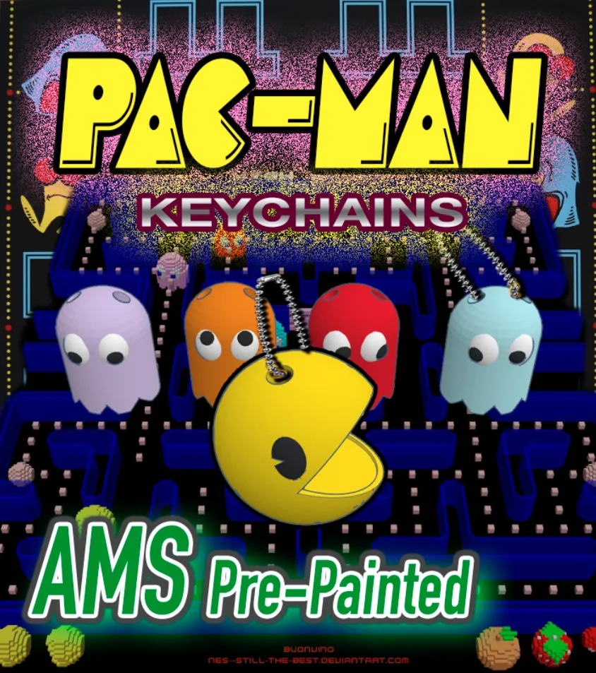 PAC-MAN Keychain Collection by K2_Kevin - MakerWorld