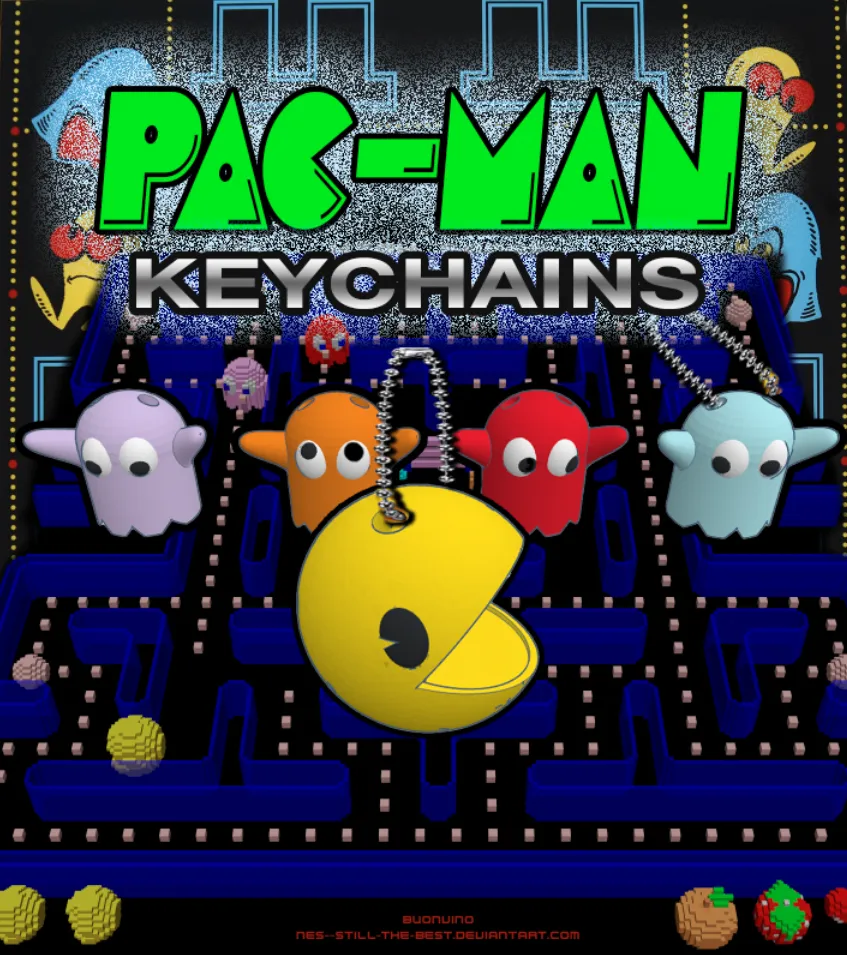 PAC-MAN Keychain Collection by K2_Kevin - MakerWorld