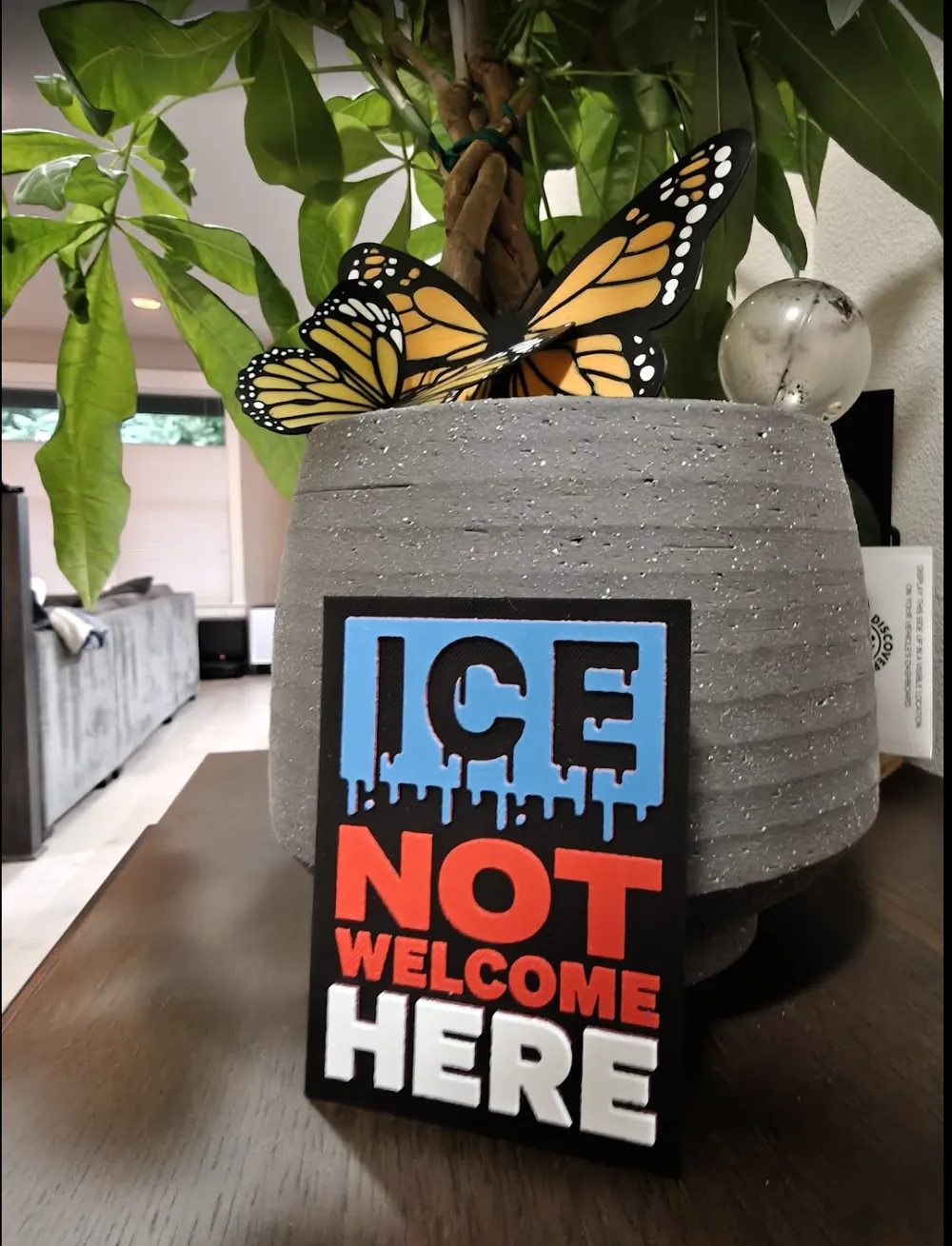 ICE Not Welcome Here - Hueforge - Free 3D Print Model - MakerWorld