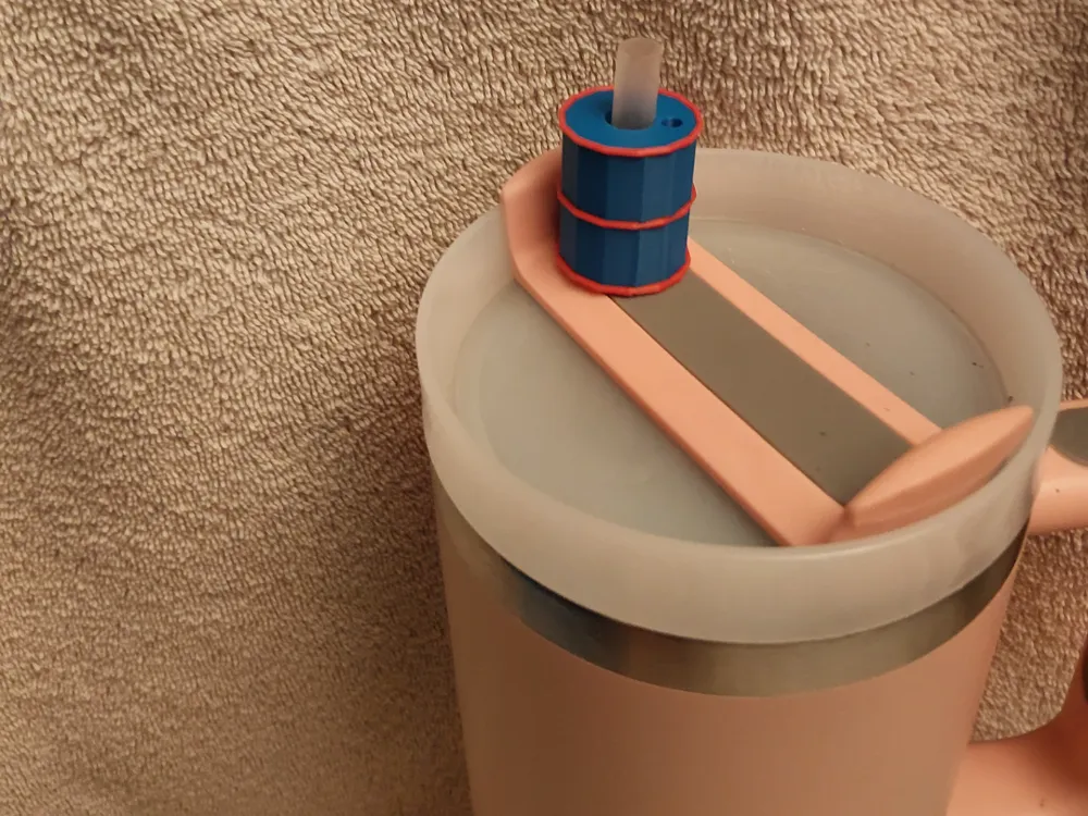 Oil Barrel Straw Topper - Free 3D Print Model - MakerWorld