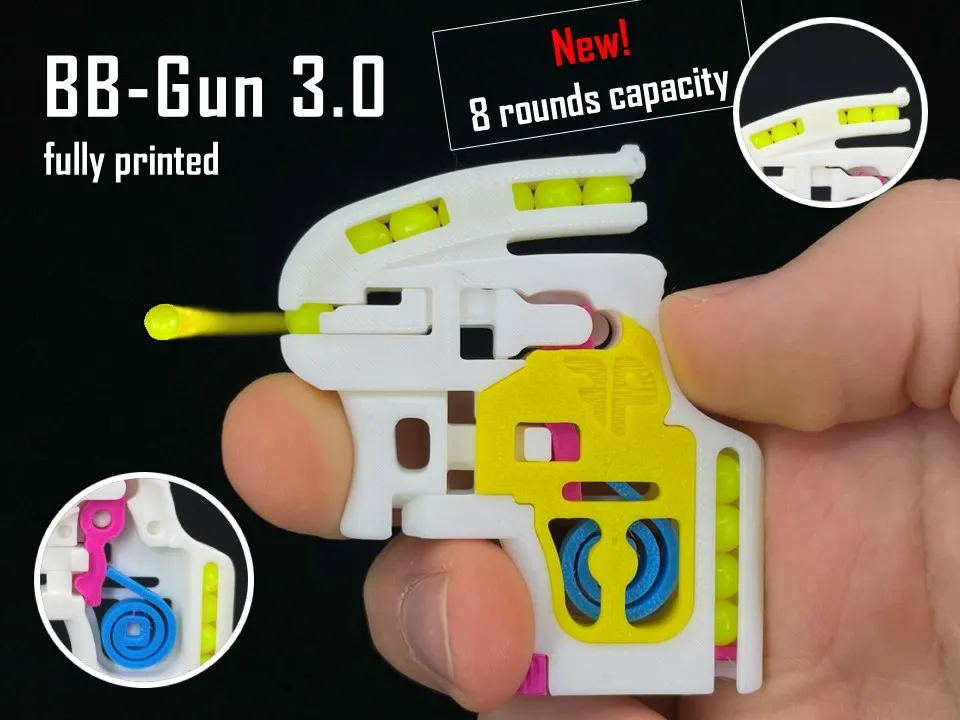 BB Gun 3.0 | 8 rounds capacity | overall improved - Free 3D Print Model ...