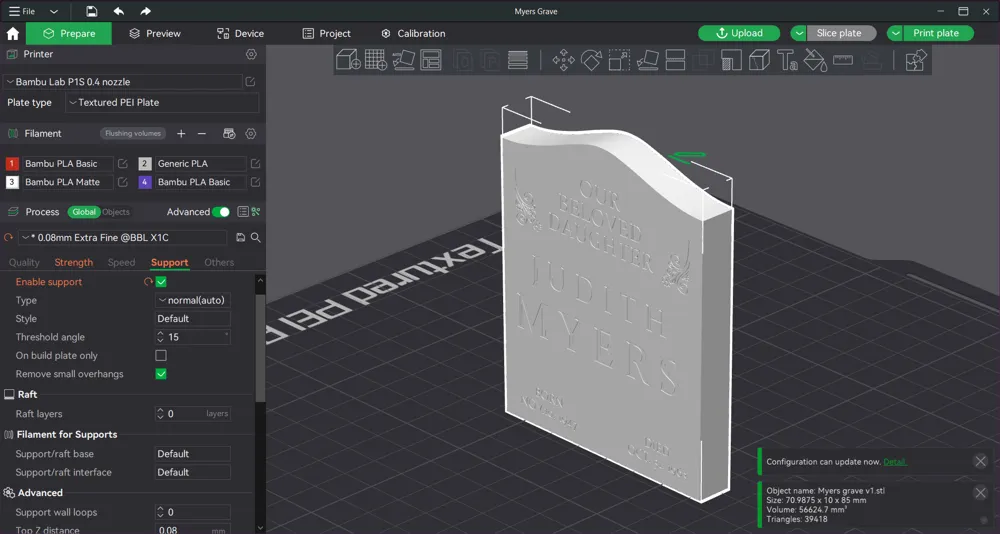 Judith Myers Gravestone - Free 3D Print Model - MakerWorld