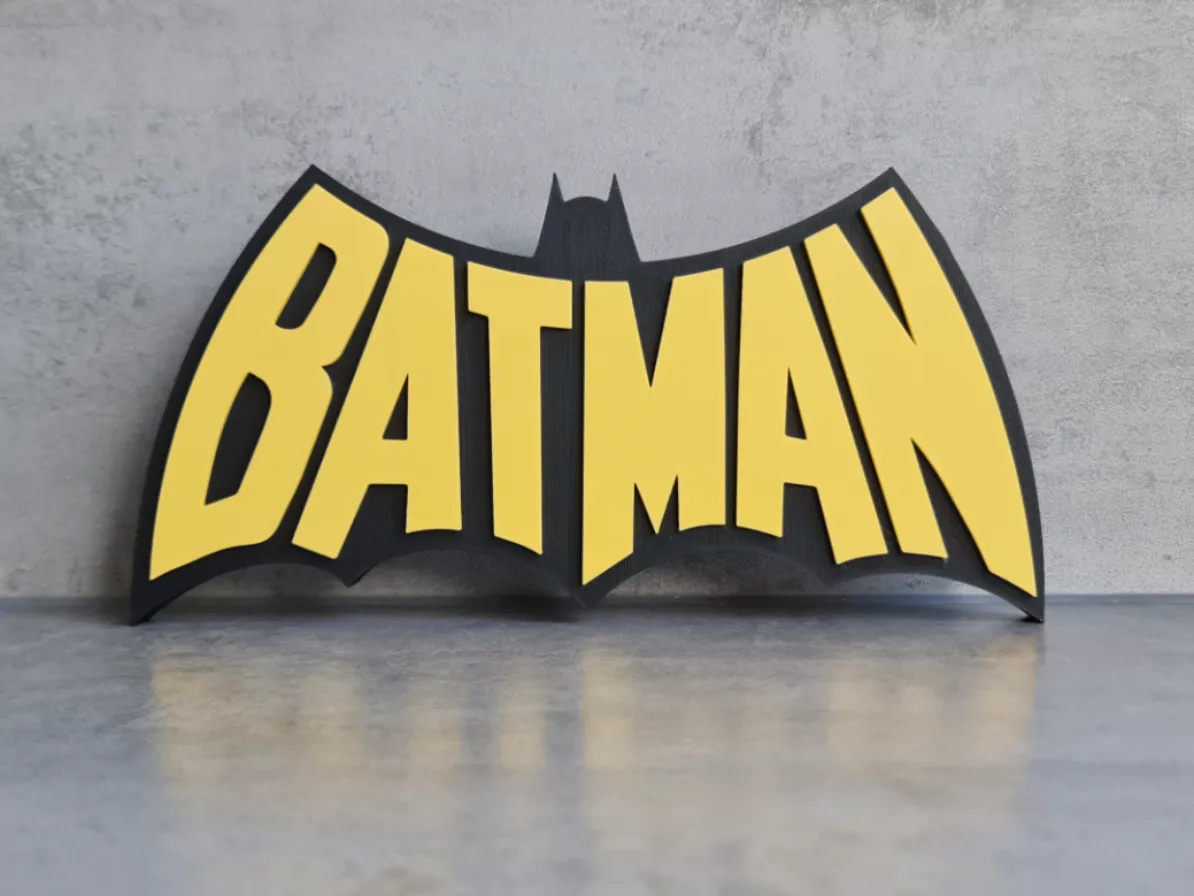 Batman comic style Logo / Sign - Free 3D Print Model - MakerWorld