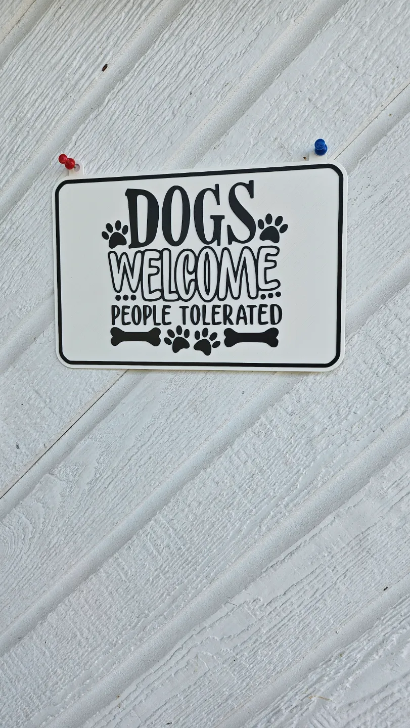 Dogs welcome sign by Tommy Gun - MakerWorld
