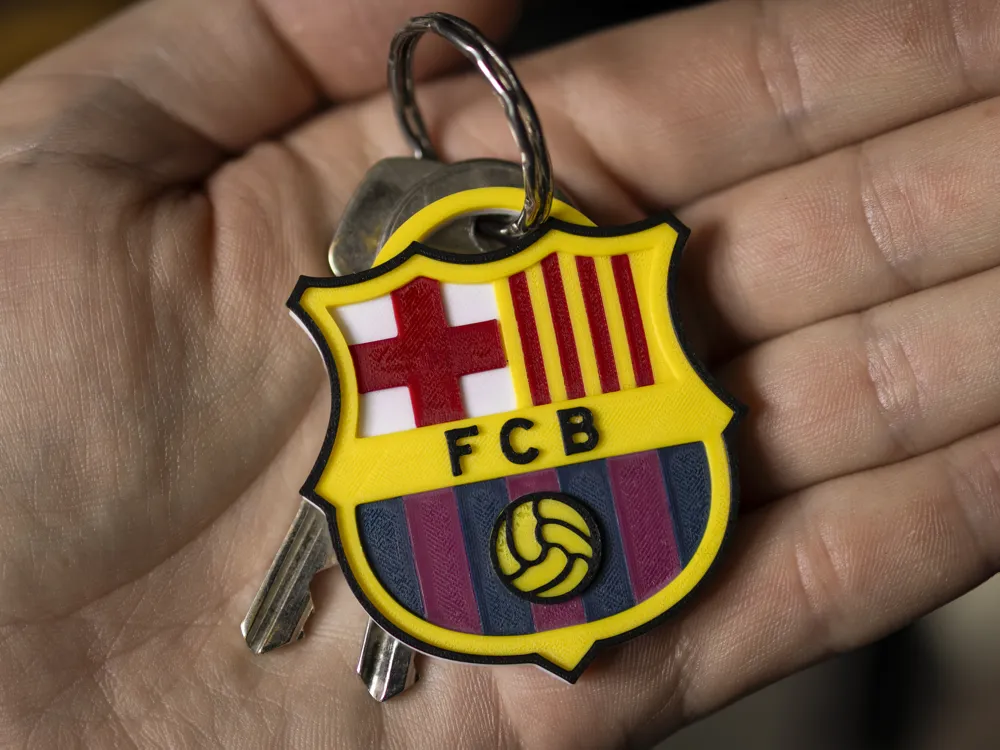 FC Barcelona Logo Keyring/Keychain by jamindyer MakerWorld: Download ...