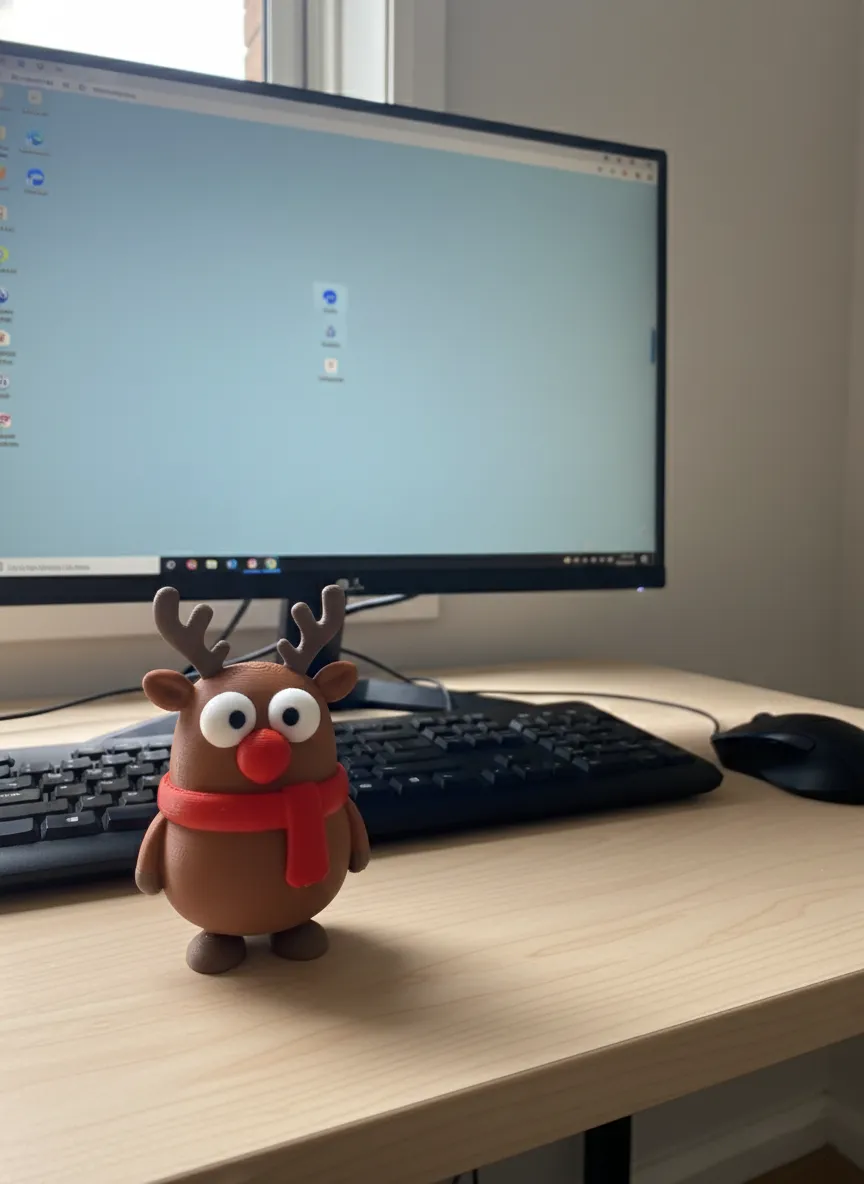 Derpy Christmas Reindeer Nugget - Free 3D Print Model - MakerWorld