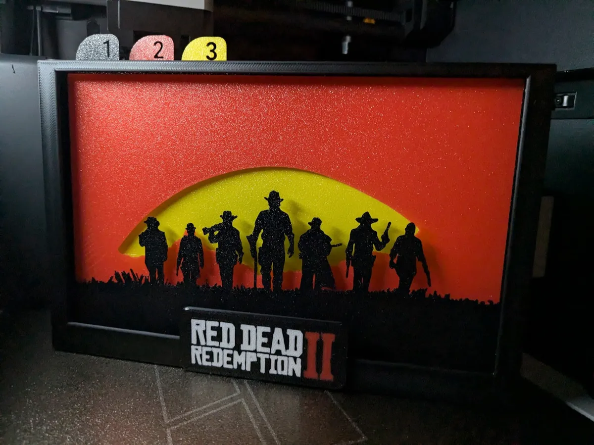 Red Dead Redemption 2 Shadow Box - Free 3D Print Model - MakerWorld
