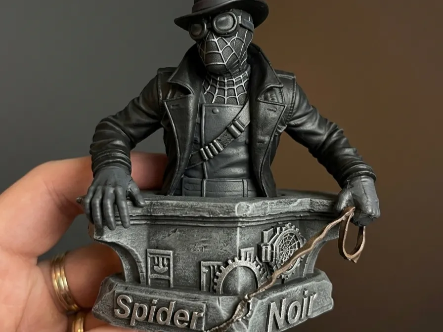 Spider-Man Noir - Detailed Bust - Free 3D Print Model - MakerWorld