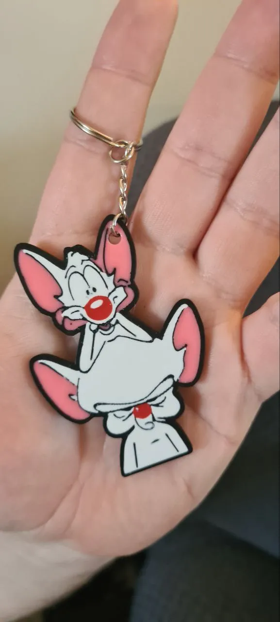 Pinky and the brain Keychain by Mon3d - MakerWorld