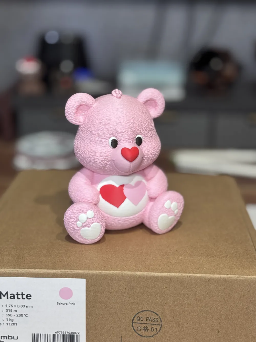 Pink Double Heart Grumpy Bear by Lemmy3DPrint MakerWorld: Download Free 3D Models