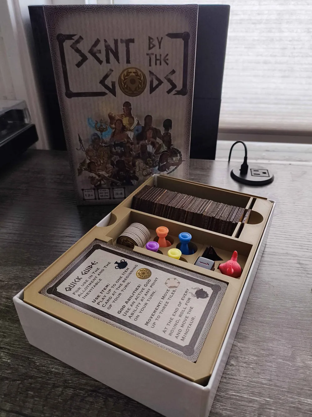 Sent by the Gods gamebox insert - Free 3D Print Model - MakerWorld