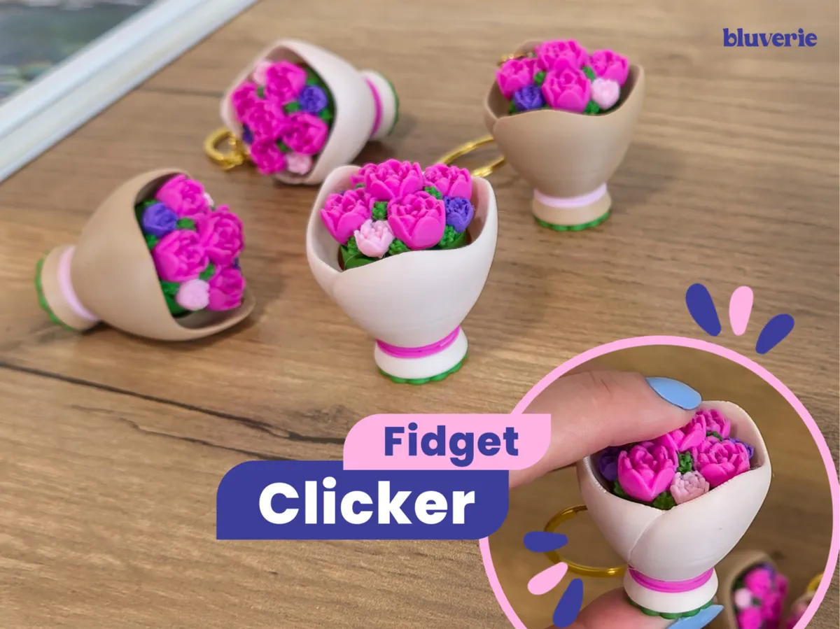 Spring Flower Bouquet Fidget Clicker - Free 3D Print Model - MakerWorld