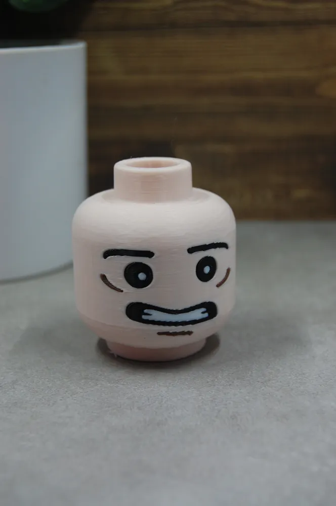 Awkward Smile Brick Head – 500% Scale - Free 3D Print Model - MakerWorld