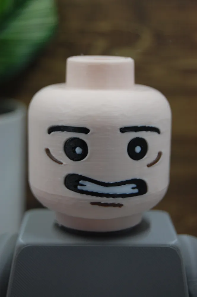 Awkward Smile Brick Head – 500% Scale - Free 3D Print Model - MakerWorld