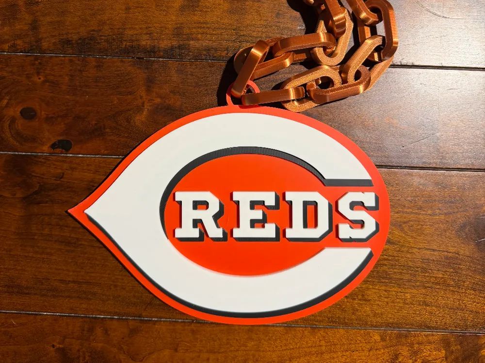 Cincinnati Reds Oversized Necklace Logo - Free 3D Print Model - MakerWorld