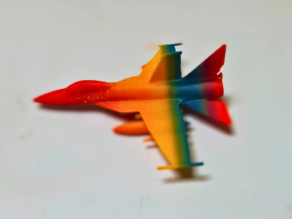 Cool rainbow fighter jet in flight pose, 30-minute print time by ...
