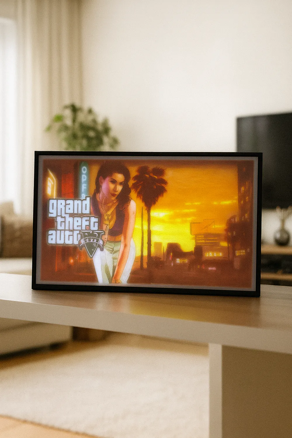 GTA V Woman with Logo Wallpaper Lithophane - Free 3D Print Model ...