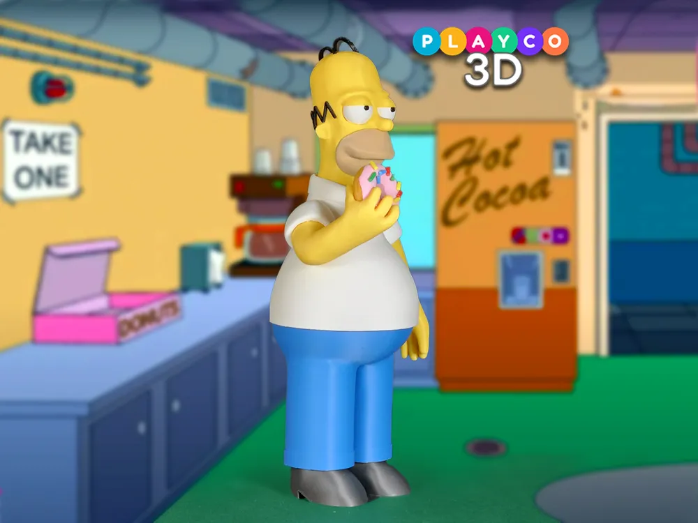 Homer Simpson - Multi-Part - Free 3D Print Model - MakerWorld