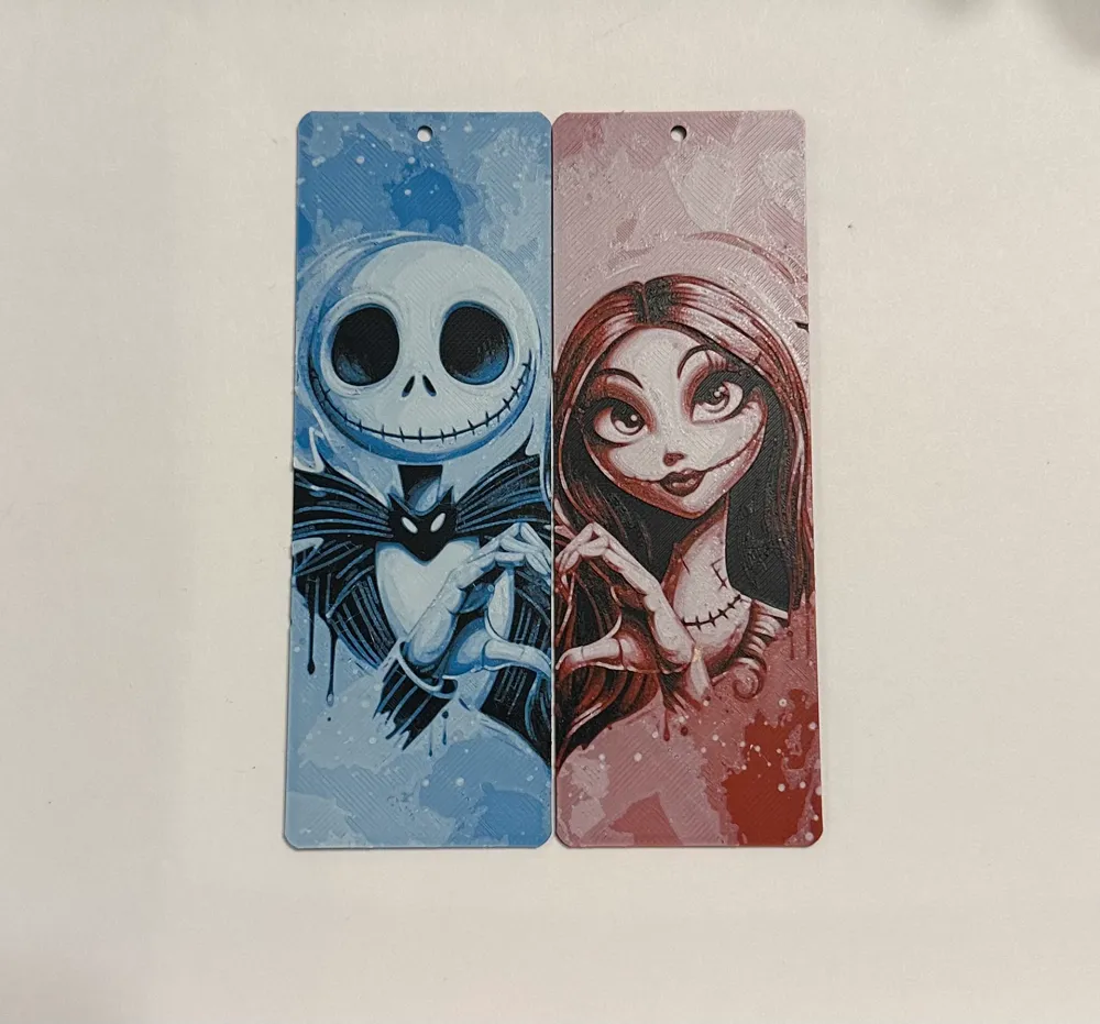 Jack and Sally Valentine His/Her Bookmarks by Hockey Dad MakerWorld ...