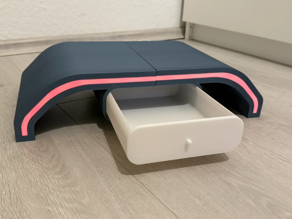 Modular LED Monitor Riser with Drawer by sebGE MakerWorld: Download ...