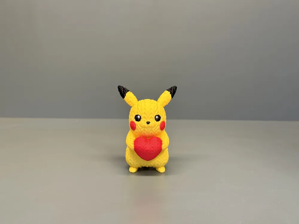 Cute Knitted Pikachu – Valentine’s Day Edition - Free 3D Print Model ...