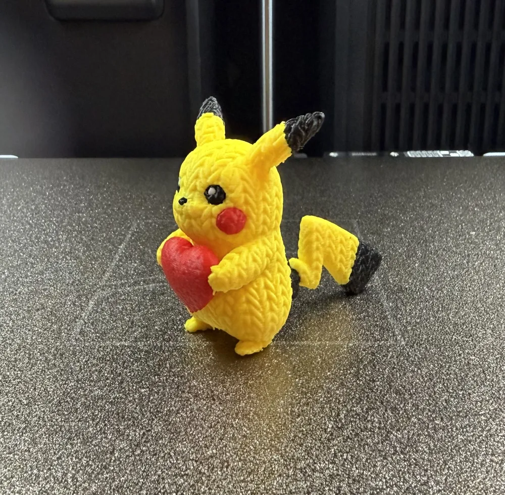 Cute Knitted Pikachu – Valentine’s Day Edition - Free 3D Print Model ...