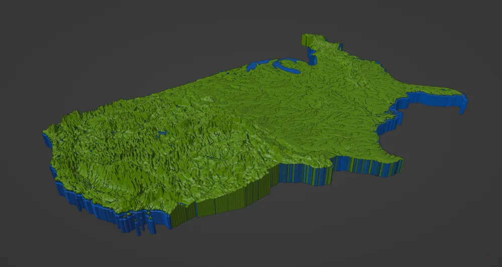 Contiguous USA Topographic Map with River and Sea by Anson Liu - MakerWorld