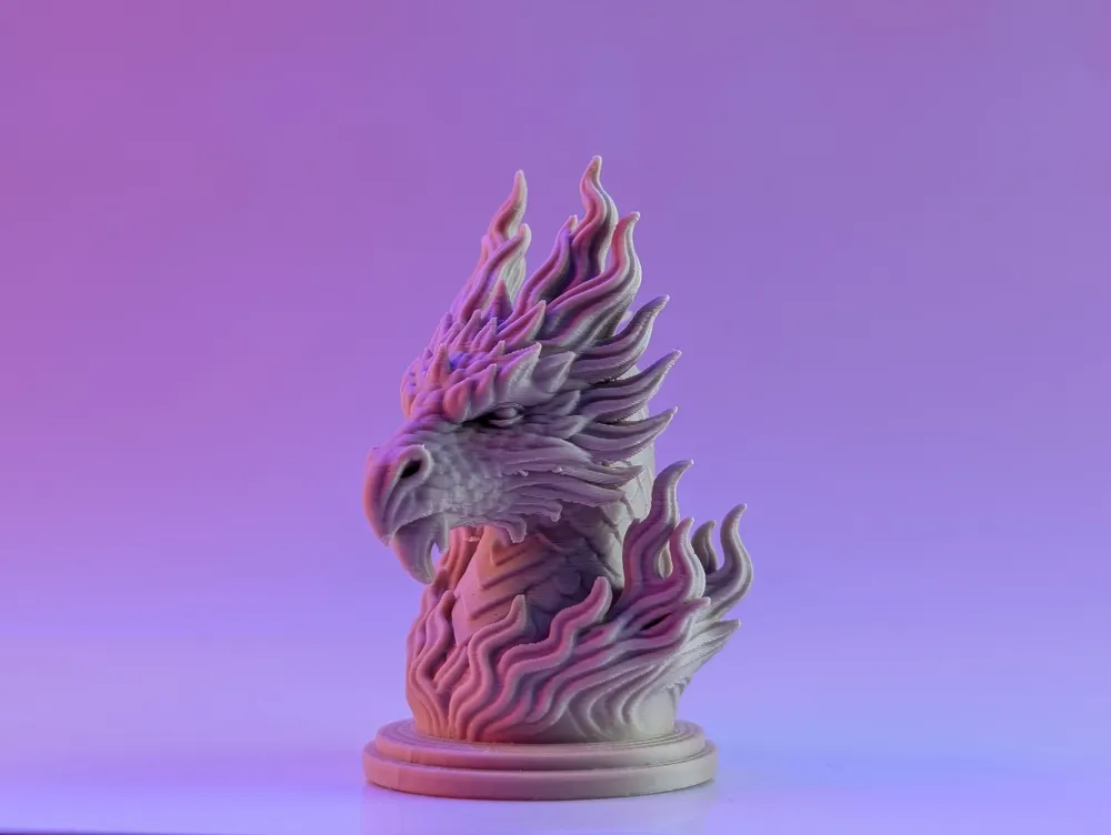 Vulcarion – Fire Dragon Bust by yap MakerWorld: Download Free 3D Models