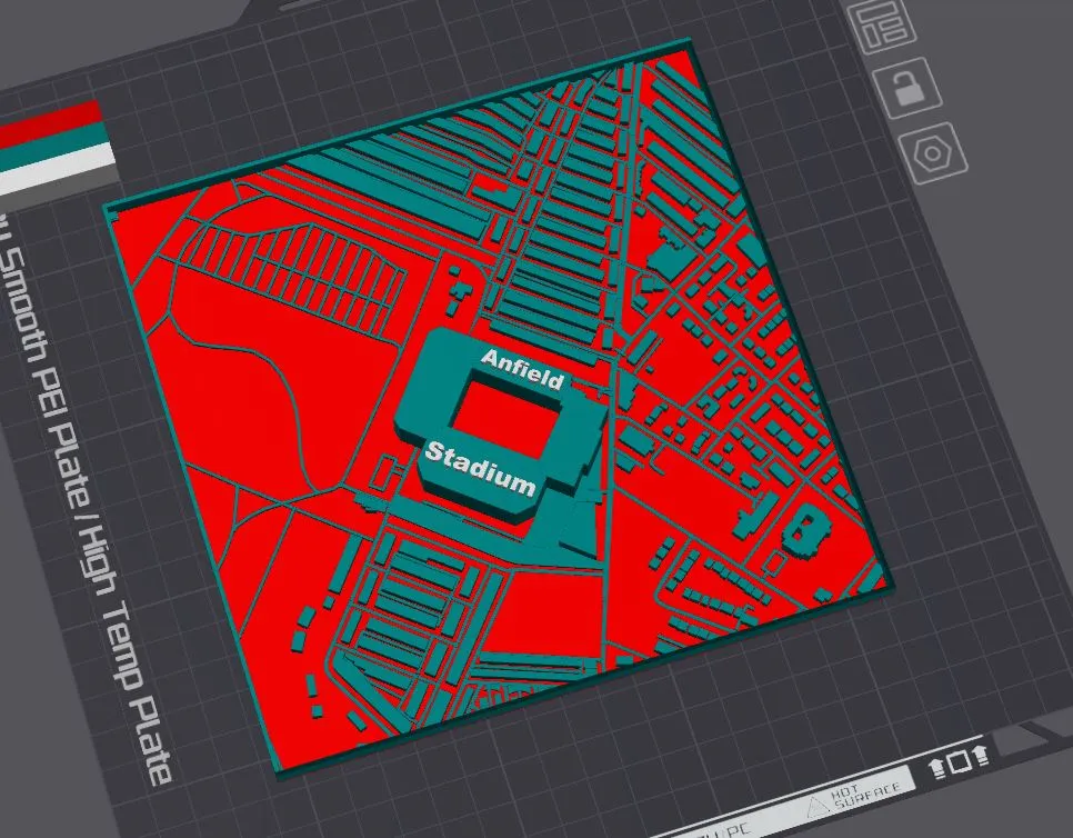 Anfield Stadium 3D City Map Liverpool FC by sh85_Printing MakerWorld ...