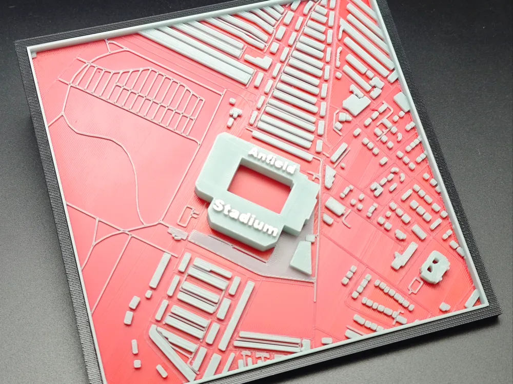 Anfield Stadium 3D City Map Liverpool FC by sh85_Printing - MakerWorld