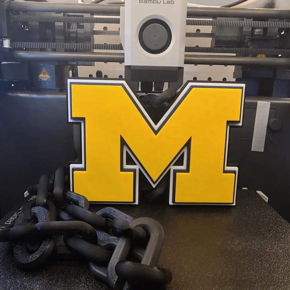 University of Michigan Block M Pendant by ABC3DPRINTS MakerWorld ...