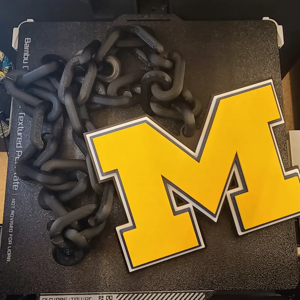 University of Michigan Block M Pendant by ABC3DPRINTS MakerWorld ...