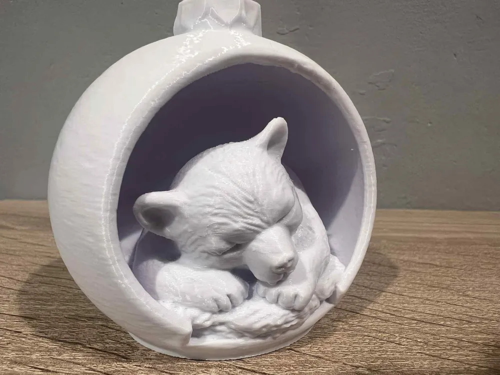 Sweet sleeping Bear in Christmas Bauble. Ornament - Free 3D Print Model ...