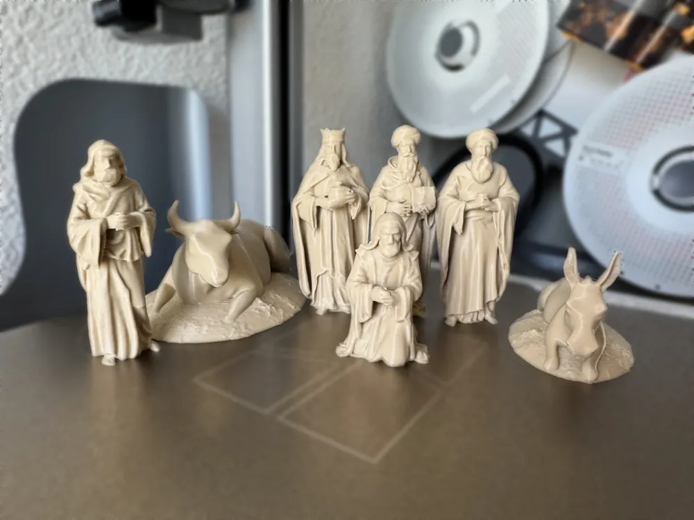 Nativity Scene: Wise Men, Shepherds, and Animals by Bearygreat MakerWorld: Download Free 3D Models