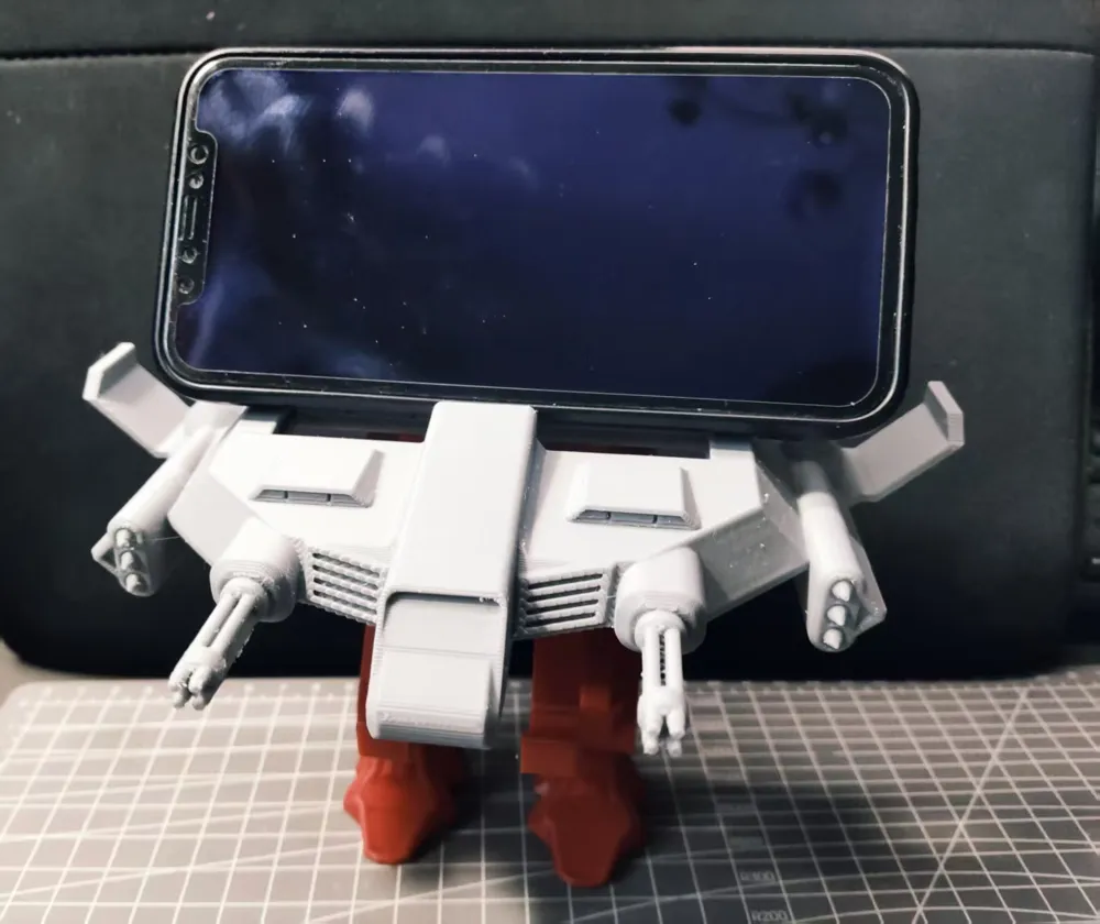 mobile phone holder ( mecha styling) - Free 3D Print Model - MakerWorld