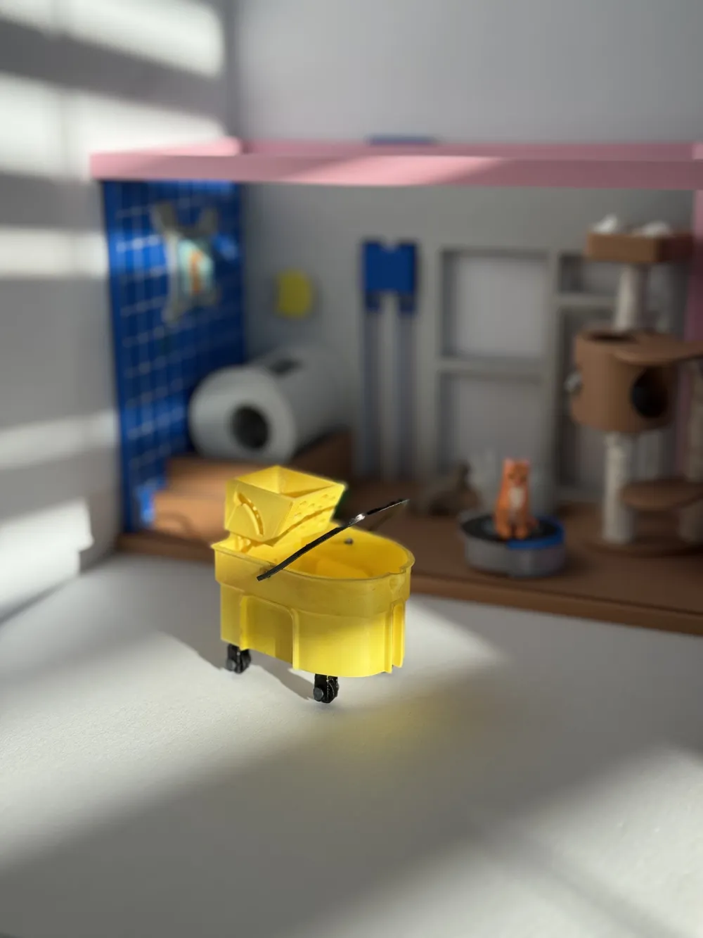 Cleaning bucket with mop for dollhouse by Precious&3D MakerWorld ...