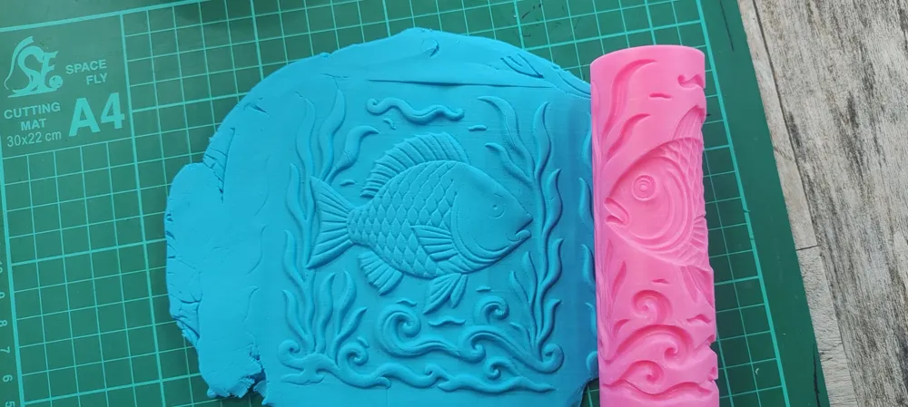 Texture Roller - Intricate Fish by TheBreadman MakerWorld: Download Free 3D Models