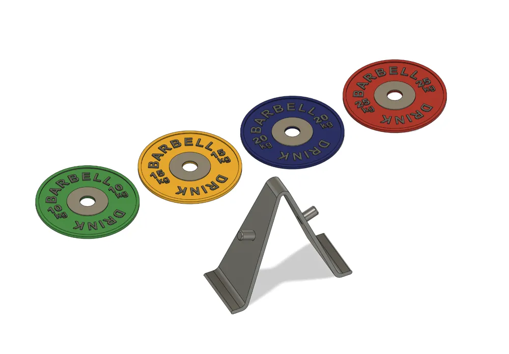 Coasters under cup - Barbell plates by dibonSvk - MakerWorld