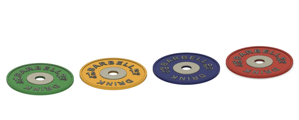 Coasters under cup - Barbell plates by dibonSvk - MakerWorld