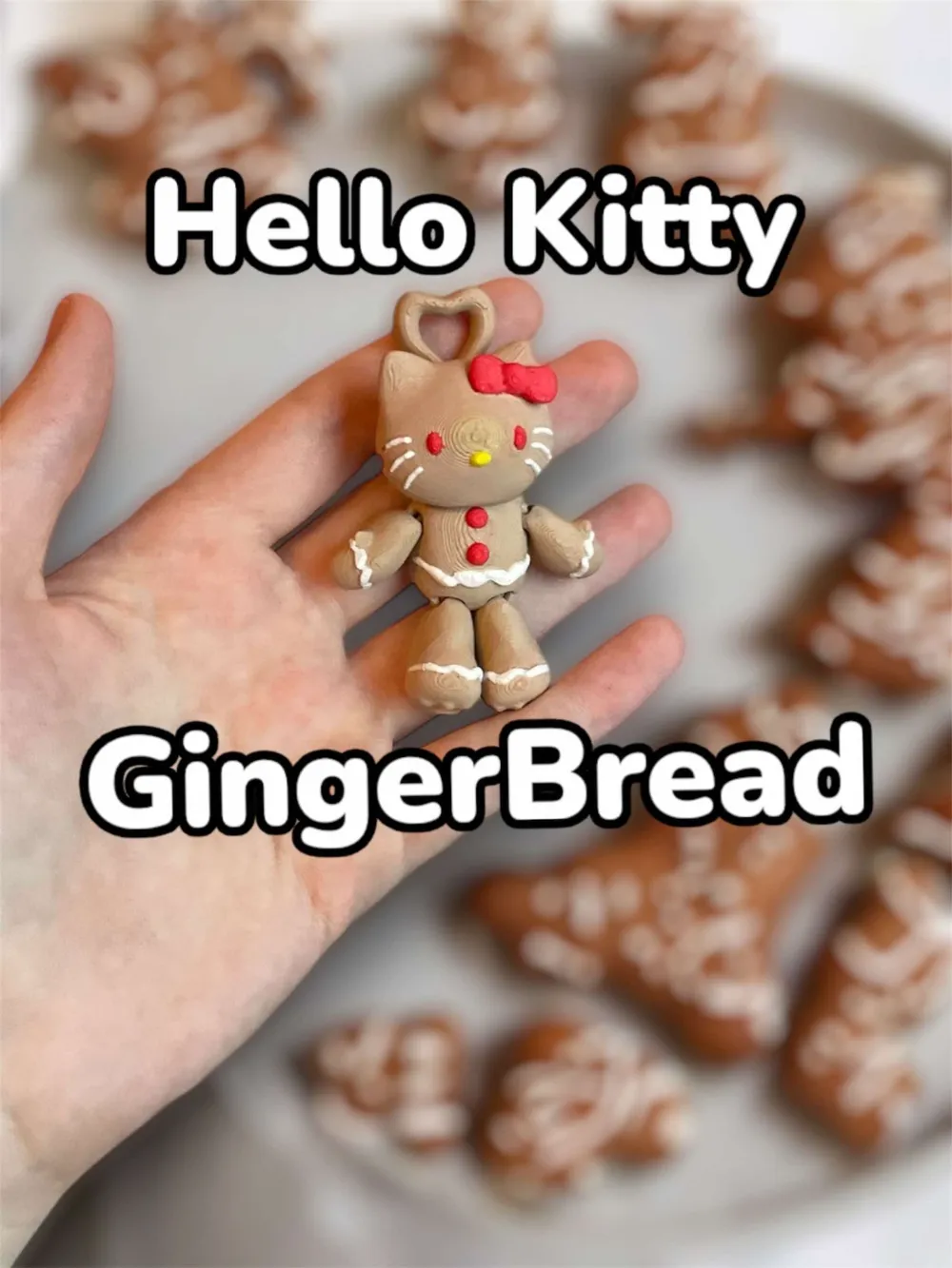 Hello GingerBread Kitty Cute Christmas Flexi by 3DNickNacs - MakerWorld