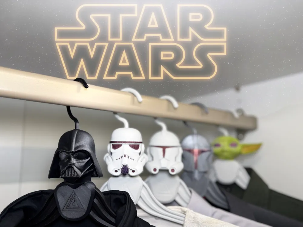 Coat Hanger - Star Wars - Vader - Trooper - Mandalorian - Free 3D Print ...