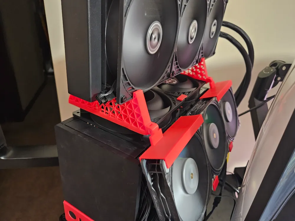 PC mods - PSU Spacer, Fan Rig - TX1300, P14, T30 by shawn.mek - MakerWorld