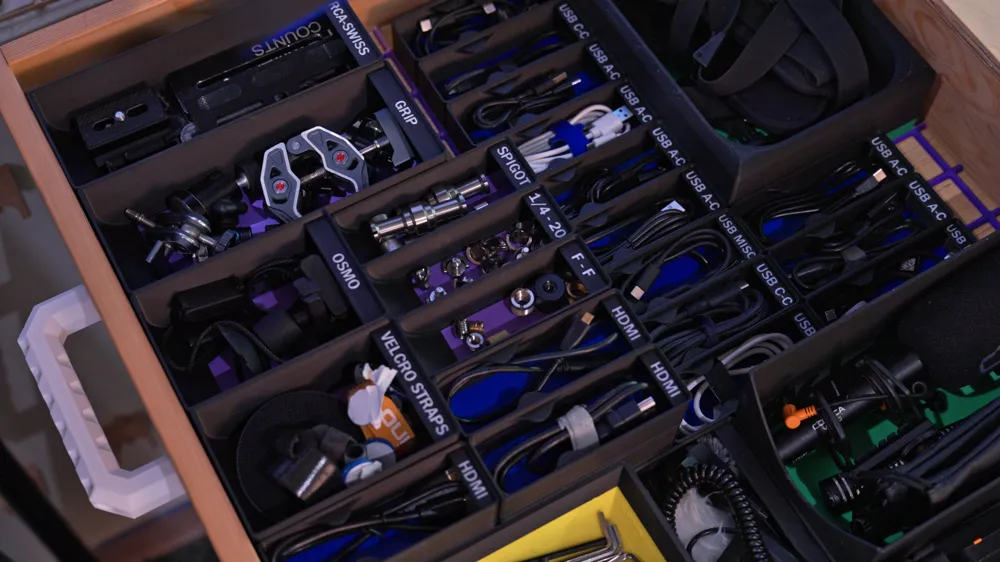 Gridfinity Camera Organization Drawer Project - Free 3D Print Model ...