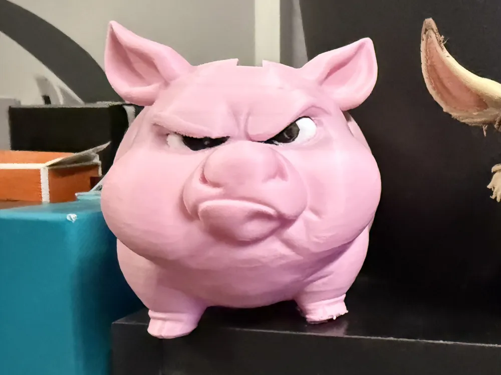 Grumpy Piggy Bank – Angry Cute Cartoon Pig - AMS - Free 3D Print Model ...