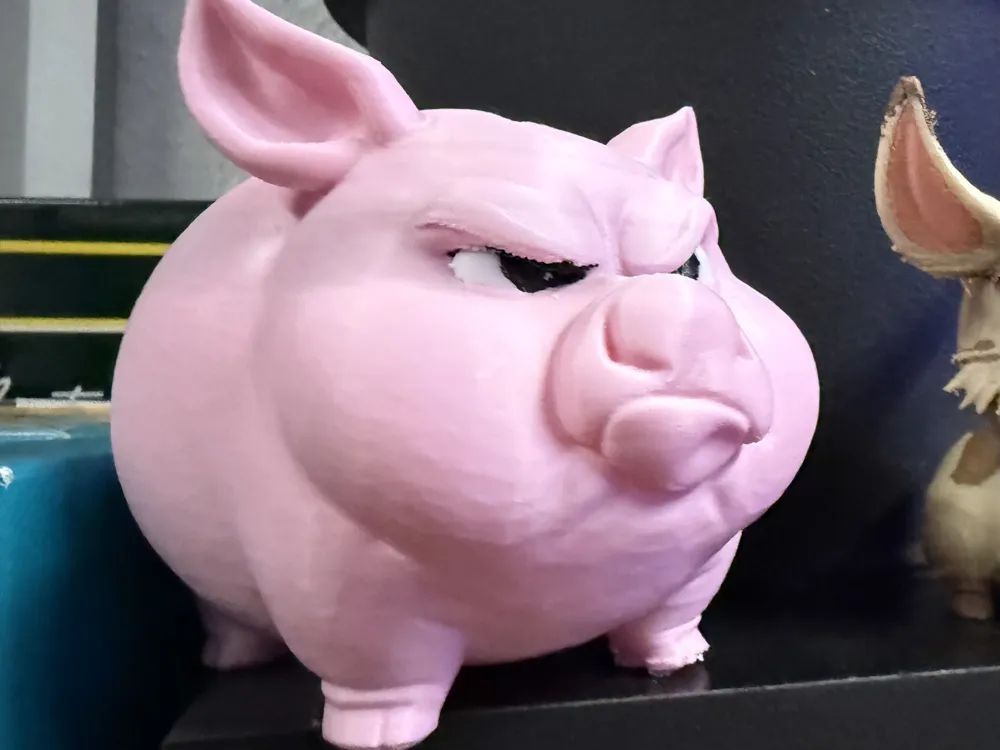 Grumpy Piggy Bank – Angry Cute Cartoon Pig - AMS - Free 3D Print Model ...