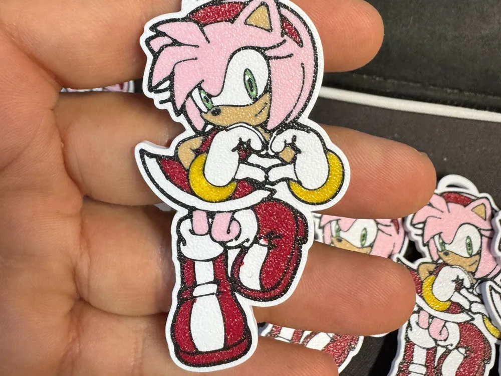Amy rose - sonic girl - keychain by Tese Studio MakerWorld: Download ...